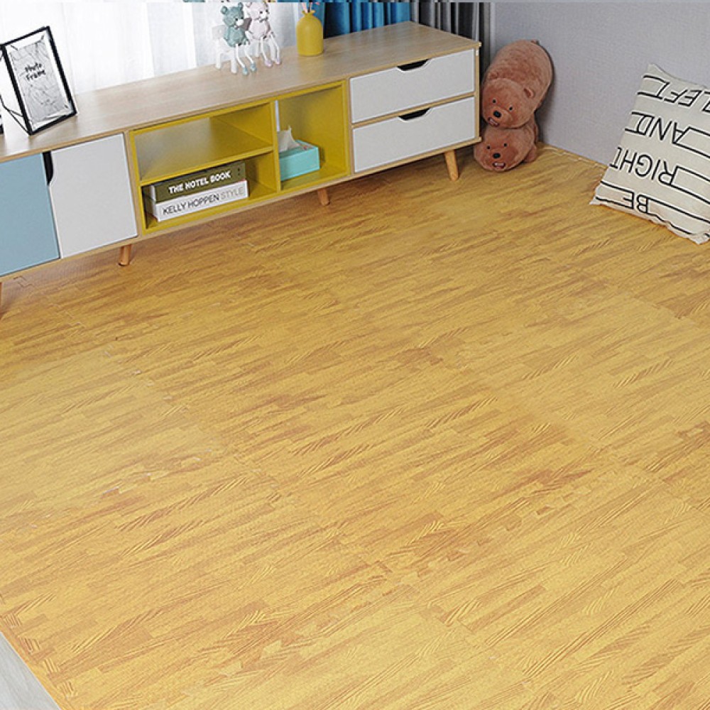 Wood Grain Foam Interlocking Floor Mats 16pcs | JPS Household Products ...