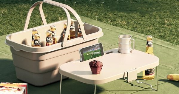 Multifunctional Picnic Basket Foldable Storage Box with a Small Table ...