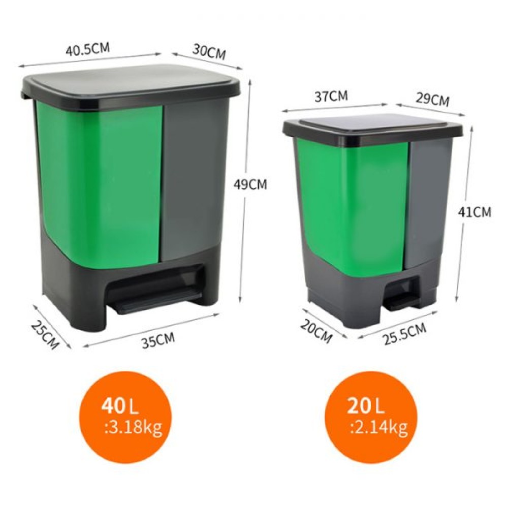 Classified Waste Recycling Trash Bin 20L/40L for Indoor Use