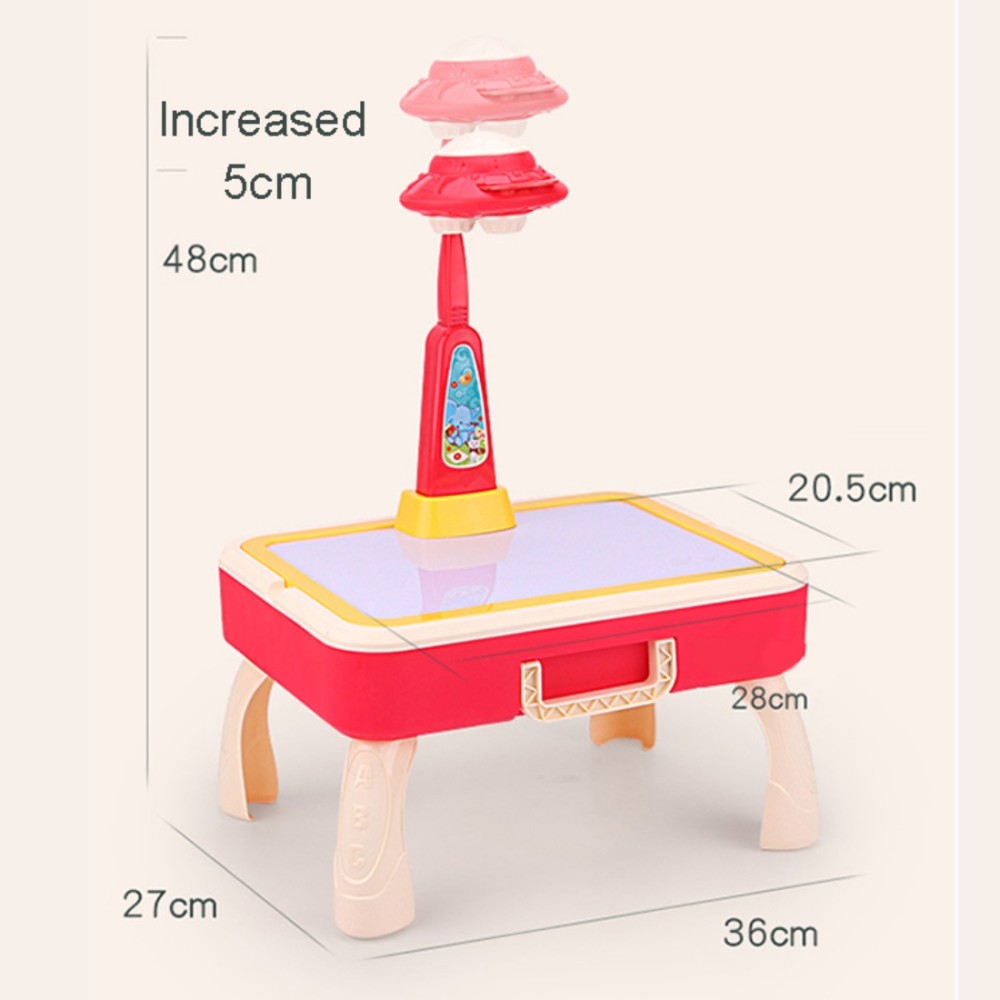 2-in-1 Suitcase Building Blocks Learning Table-Red