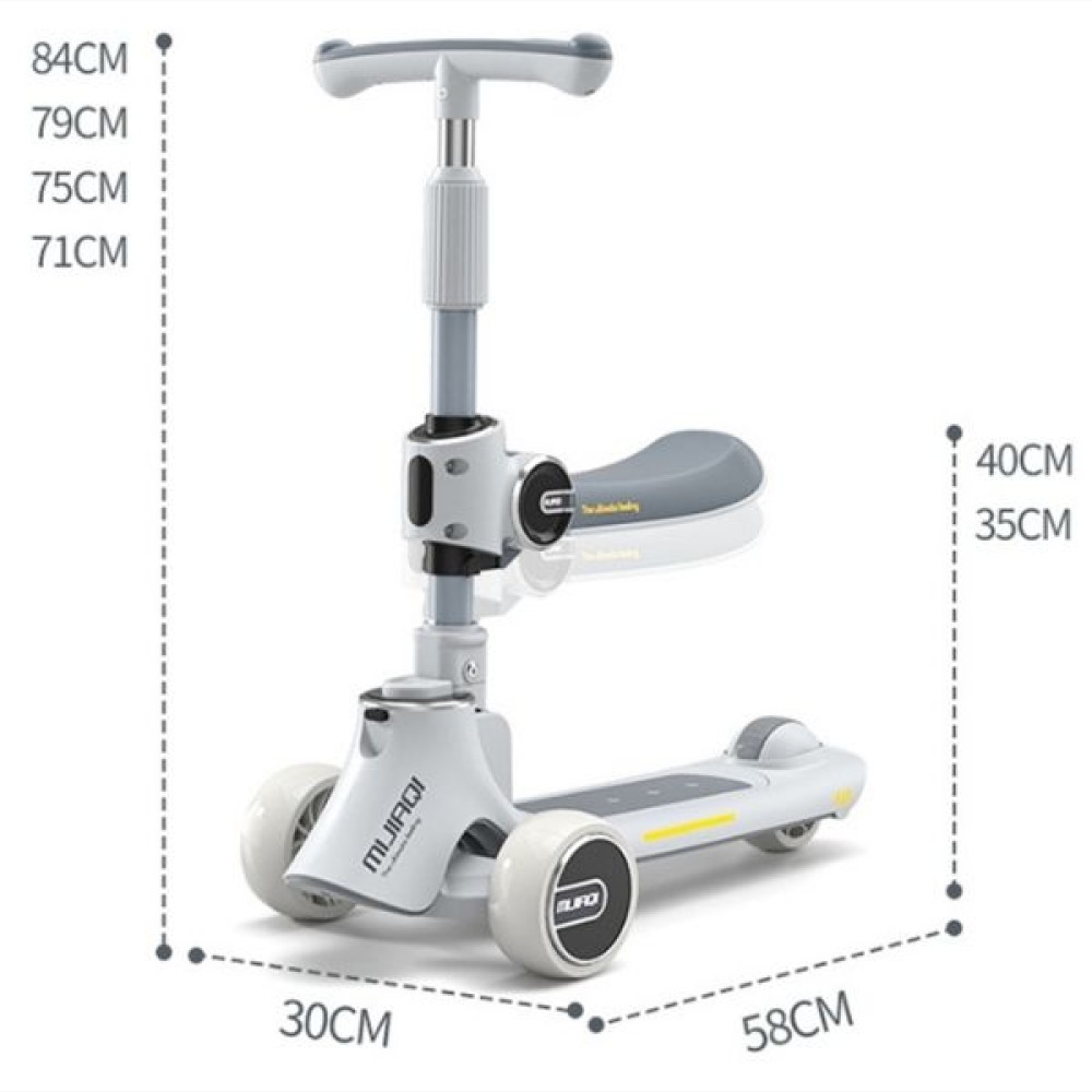 LED Wheel Kids Foot Scooter Kick Pedal Mobility E Scooter With Music ...