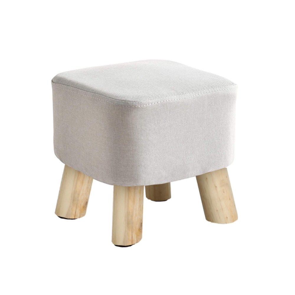 Square and Round Footrest Stool, Change Shoes Stool with 4 Wooden Legs ...