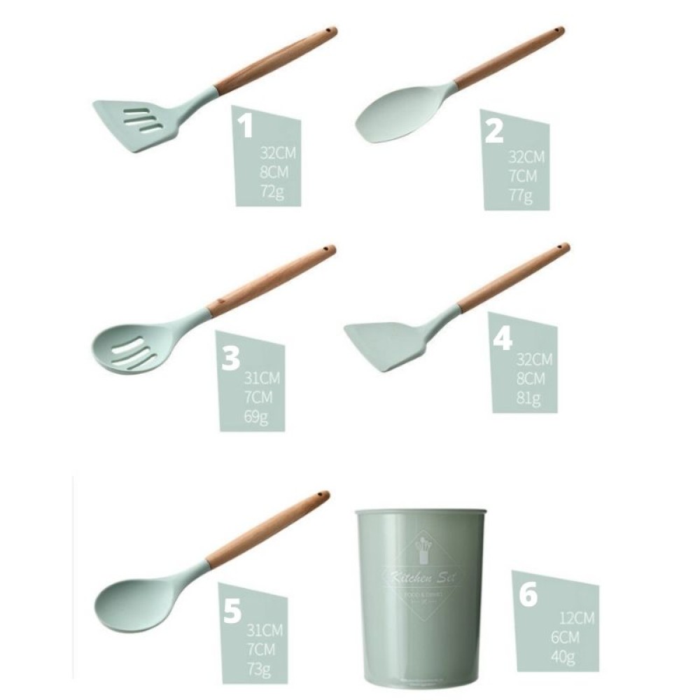 Silicone Kitchen Utensil Set with Free Storage Bucket