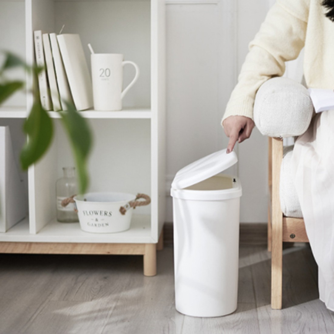 Slim Plastic Narrow Kitchen Garbage Can | JPS Household Products Ireland