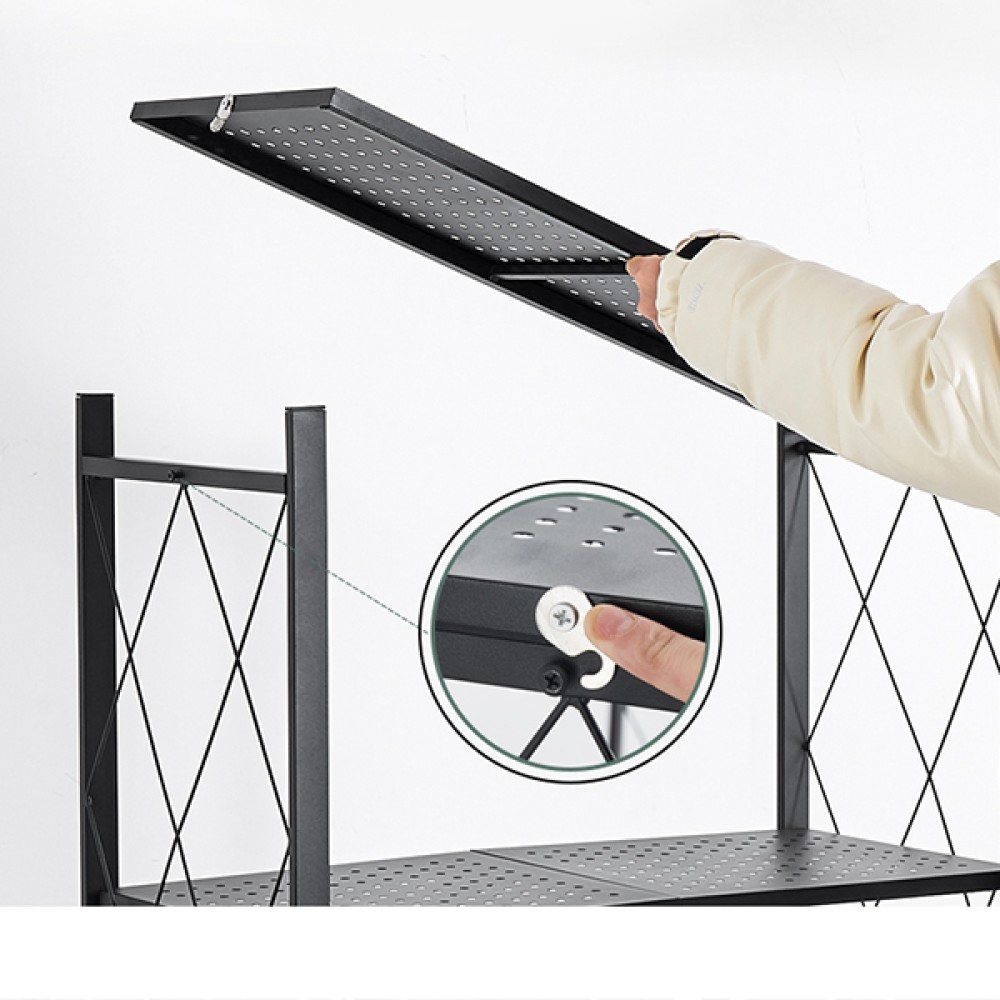 No Assembly 5-Shelf Foldable Storage Shelves with Wheels, Large ...