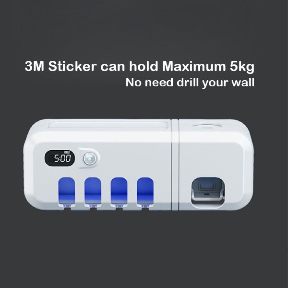 UV Smart Toothbrush Holder Rechargeable Wall Mounted Toothpaste ...