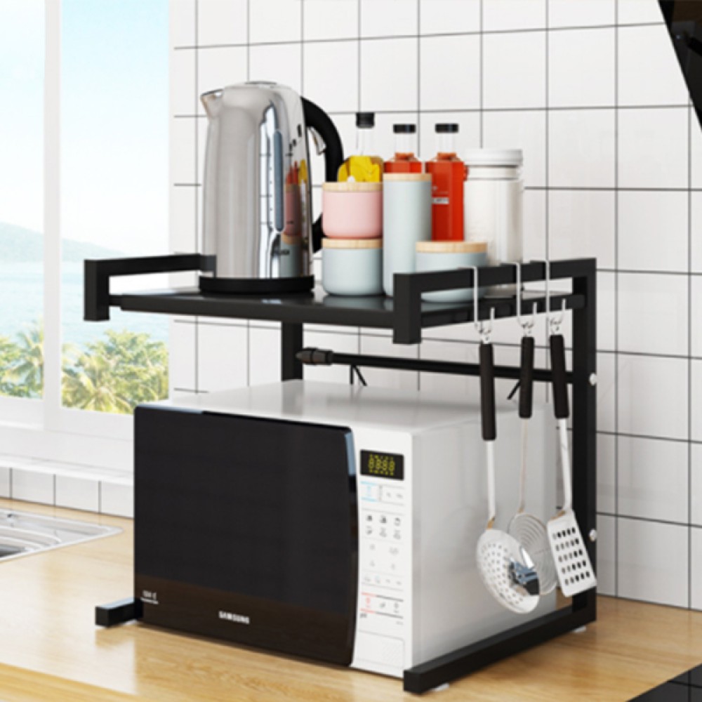 Extendable Microwave Oven Rack 2-Tier Heavy Load Microwave Shelf | JPS ...