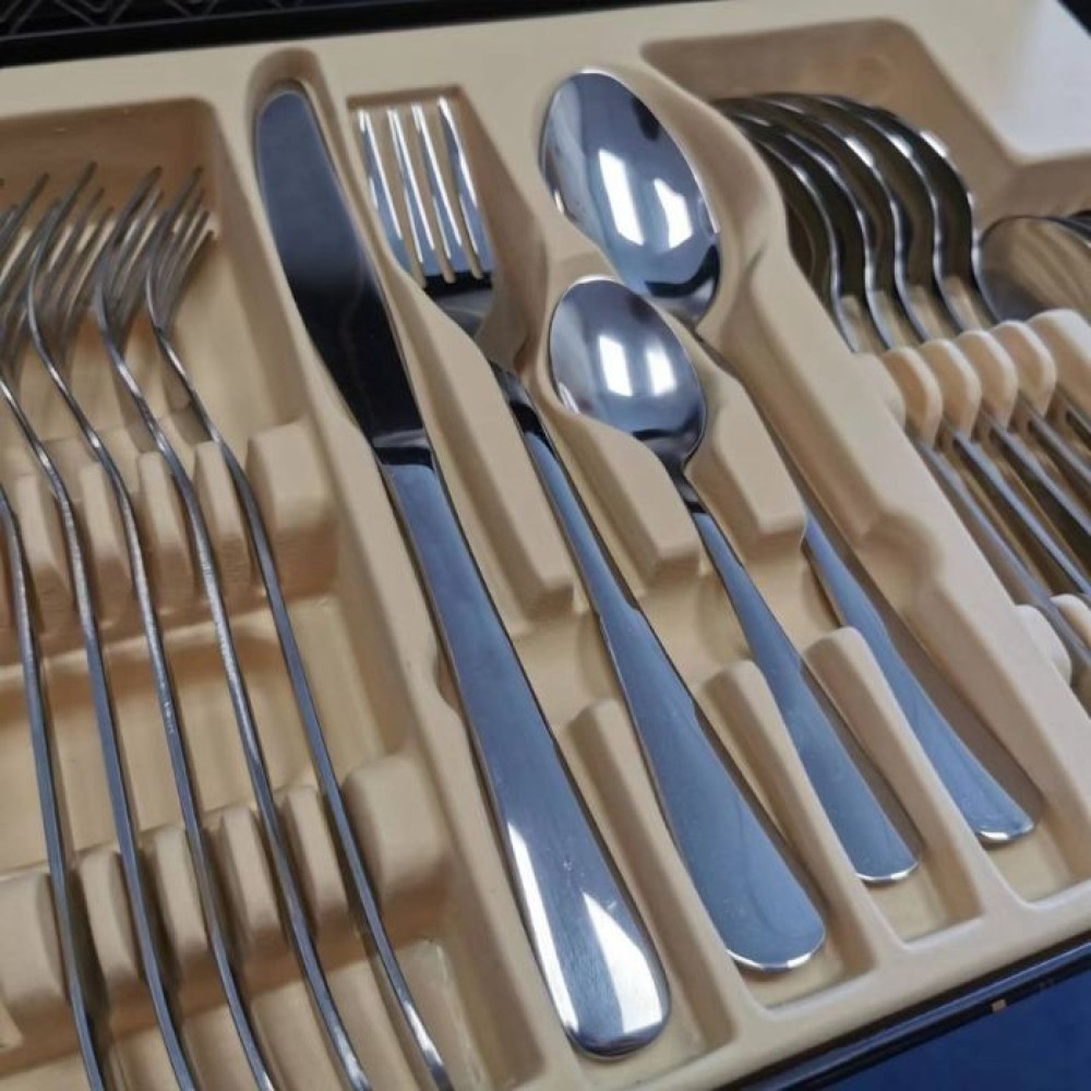 Stainless Steel Cutlery Set 24 Pieces with Spoon, Knife, Fork & Dessert Spoon | JPS Household ...
