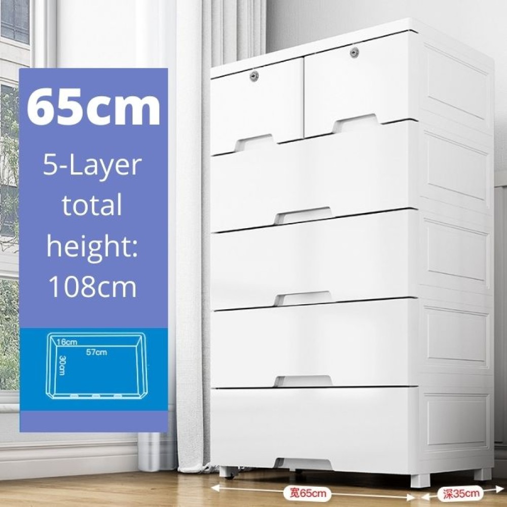 Extra Large 5-Layer Plastic Storage Drawer Box Cabinet 65cm