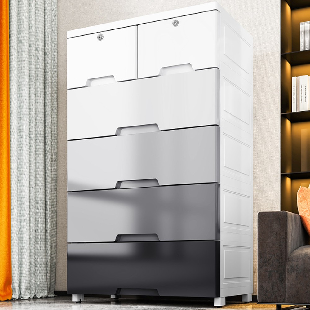 Extra Large 5-Layer Plastic Storage Drawer Box Cabinet 65cm
