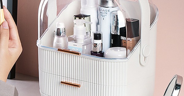 White Dustproof Cosmetic Storage Box | JPS Household Products Ireland